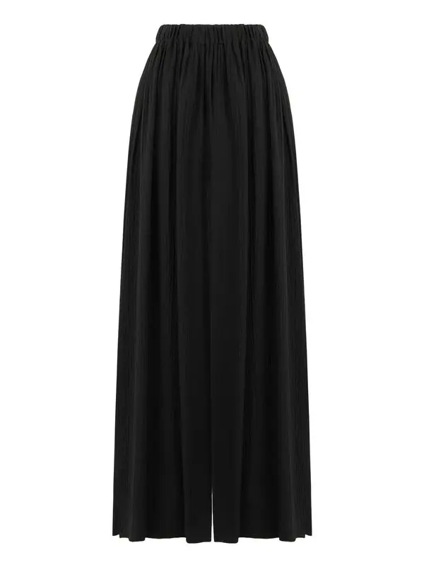 LILAMIE Amalfi Loose Fit Elastic Waist Summer Pants - Black
