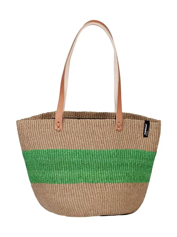 MIFUKO Majani Shopper Basket - Green/brown