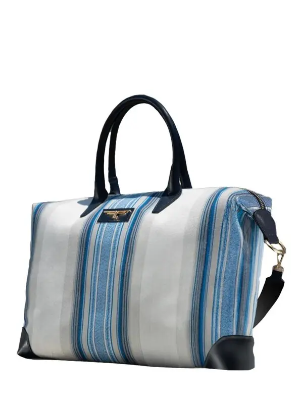 FIOLAS Striped Travel Bag - Blue/white