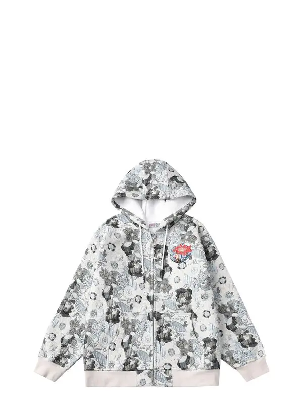 VERYRARE Flora Frostbite Zip-up Hoodie - Grey