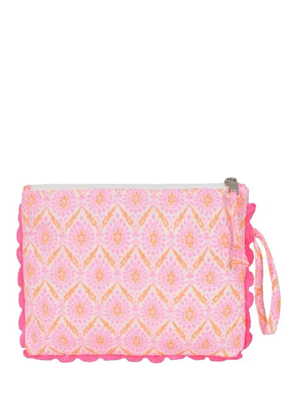 LUELLA FASHION Fabric Pouch With Ric-rac Trim - Pink/orange