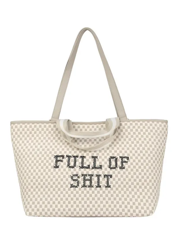 LILLY LOVES Embroidered Shopper With Inner Pouch - Grey