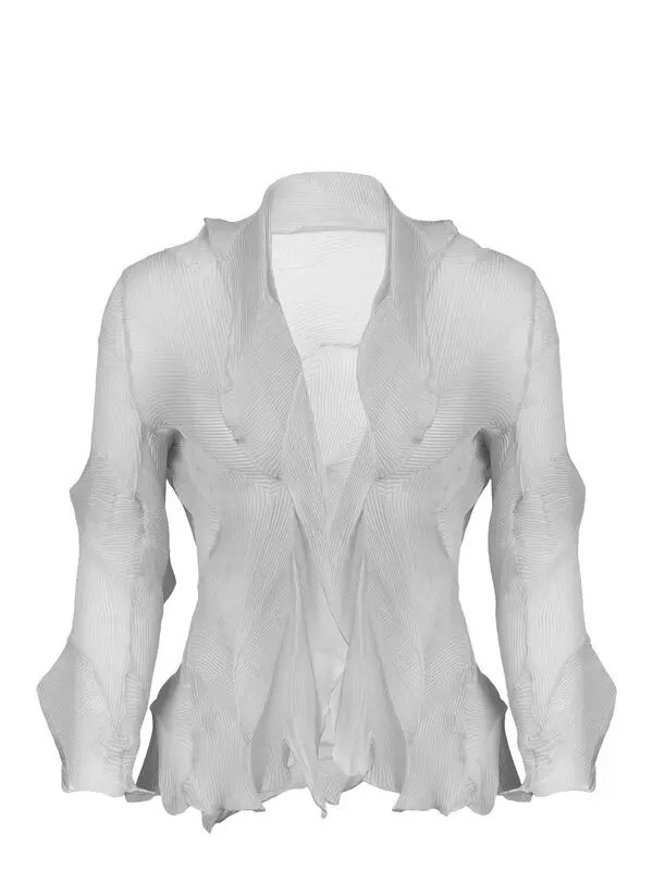 WILD COSMOS Karis Prismatic Pleated Bolero - Grey