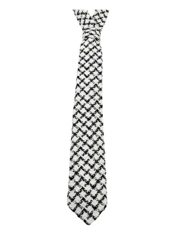 NANDANIE Textured Houndstooth Tie - Black