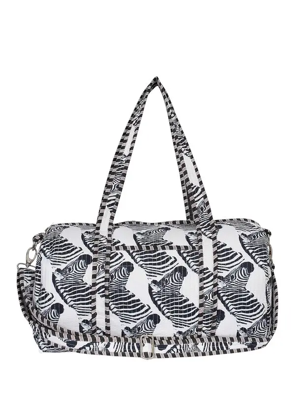 CYC Zebra Print Weekender Bag - White/black