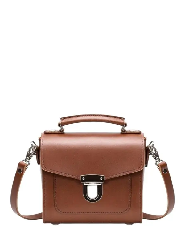 ZATCHELS Handmade Leather Sugarcube Plus Handbag - Brown
