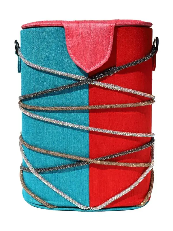 SIMITRI Knotty Bucket Bag - Red/blue