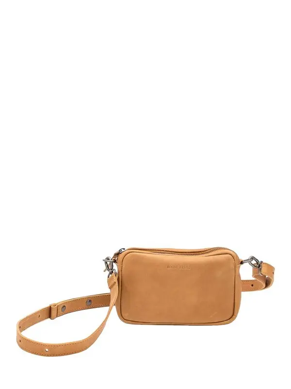 MADE FREE Convertible Leather Belt Bag - Brown