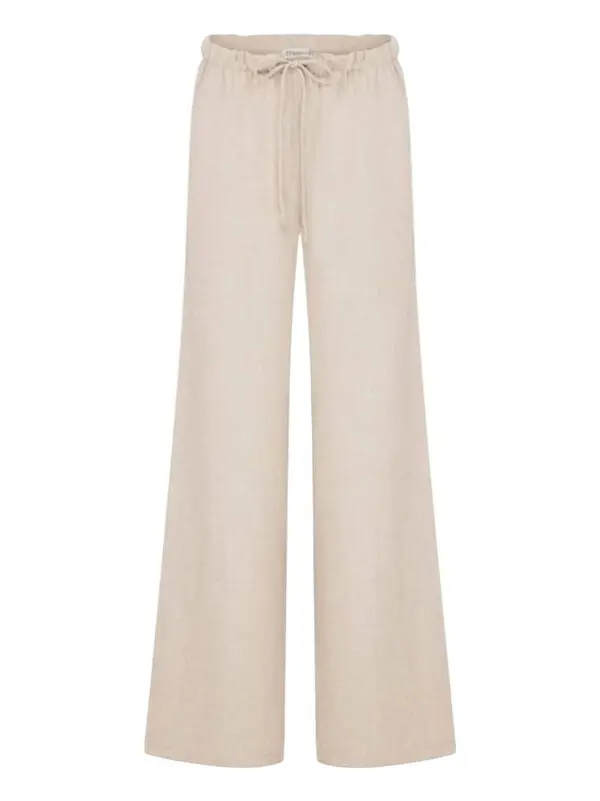 THISISU COLLECTION Wide-leg Pants With Drawstring - Beige