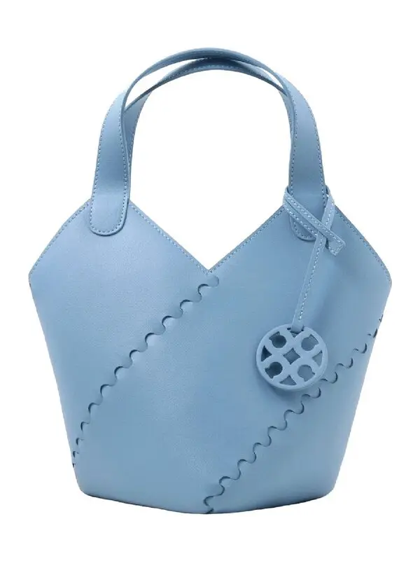 ORANGE CUBE Modern Basket Top Handle Bag - Blue