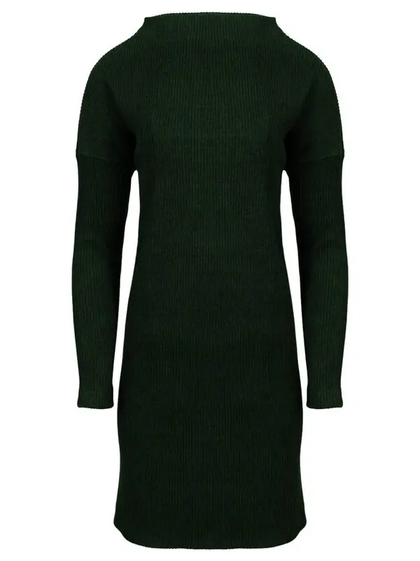 OH!ZUZA NIGHT&DAY Ribbed Cotton Blend Mini Dress - Green