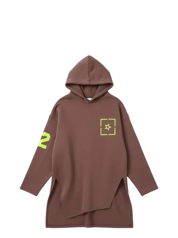 ALTRA VOLTA Oversized Night Stars Hoodie Dress - Brown