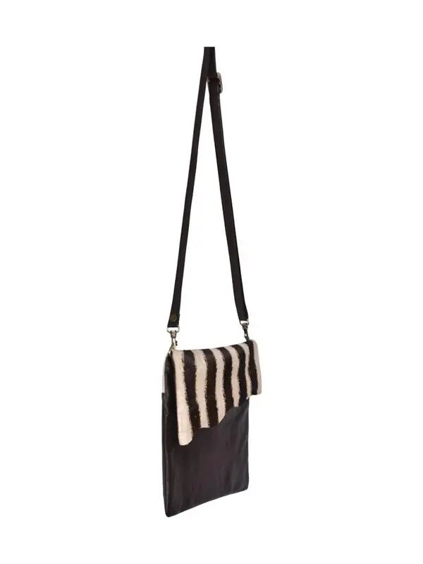 OWEN BARRY Cowhide And Leather Crossbody Bag - Brown/white