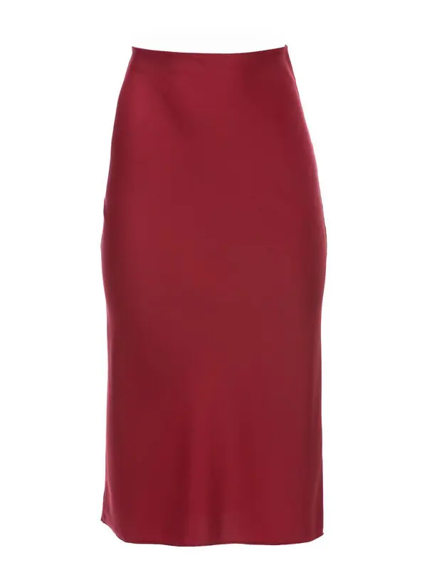 CARLOSLINES Bias Solid Skirt - Red