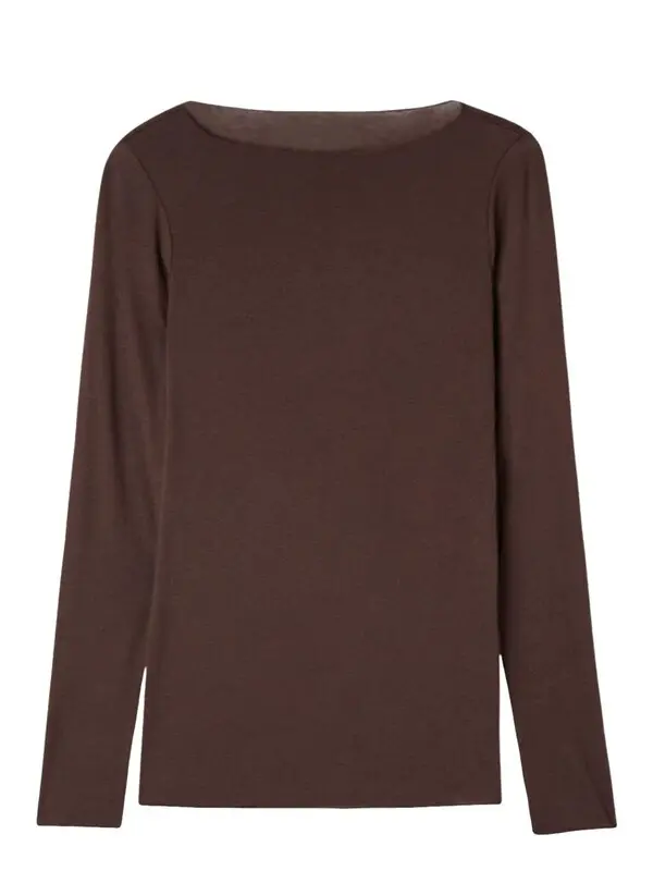 COVE Boat Neck Modal/cashmere Base Layer - Brown