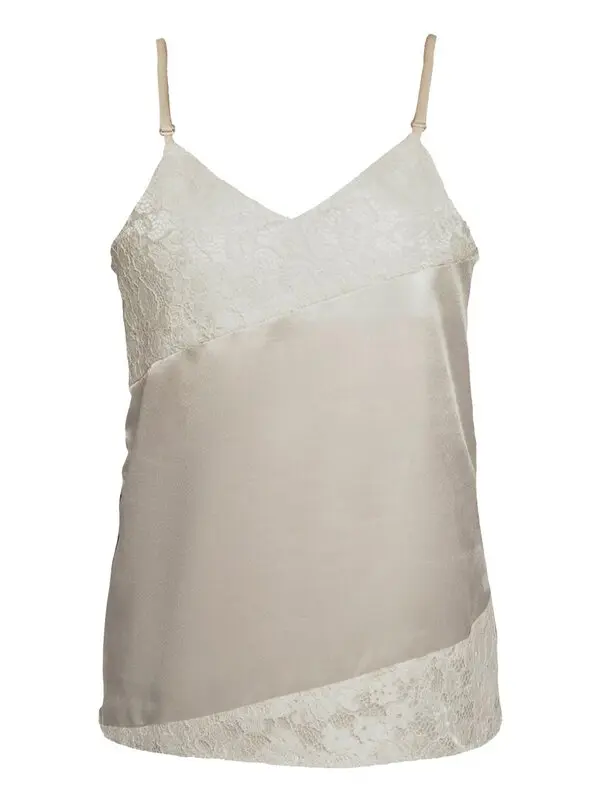 ATS THE LABEL Lace Detailed Satin Camisole - White