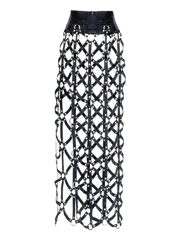 MY MOKONDO Melania Skirt With Metal Ring And Stud Details - Black