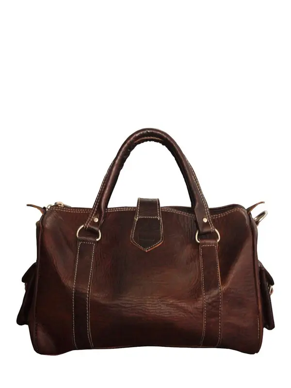 BERBER LEATHER The Rabat Bowling Bag - Brown