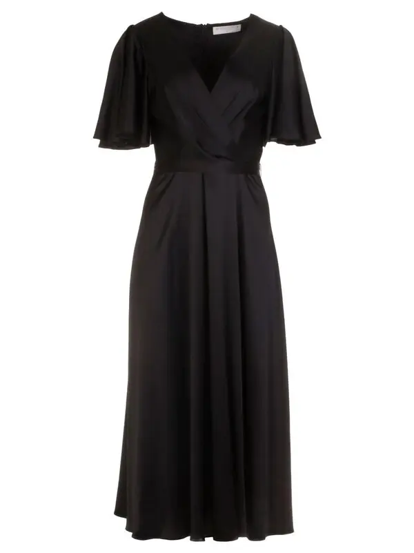 ROSES ARE RED Denise Silk Midi Dress - Black