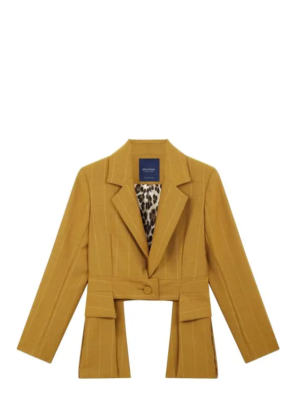AMANDA THOMPSON COUTURE Andy Pinstripe Jacket - Yellow