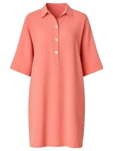 CONQUISTA Oversized Tencel Sack Dress - Orange