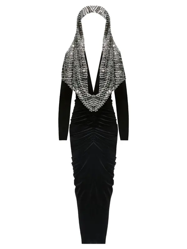 NUR KARAATA Topkapi Dress - Black/silver