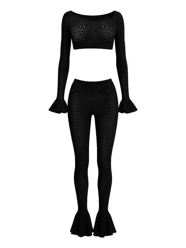 MAUI X LOLITA Scarlet Lace Knit Two-piece Set - Black