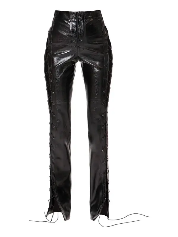 AGGI BY HALEWSKI Jo Rich Vegan Leather Pants - Black