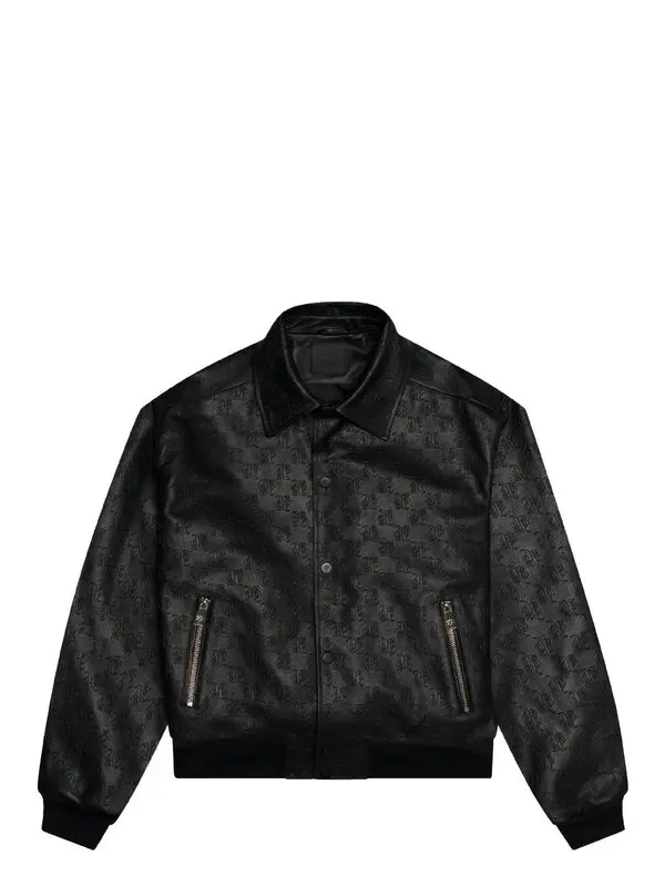 Place Of Ëlms Monolink Leather Bomber - Black