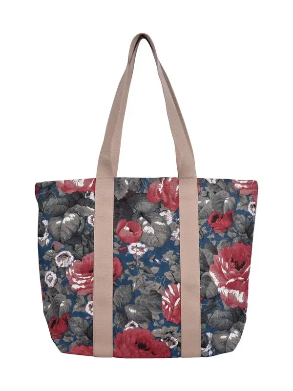 OWEN BARRY Floral Canvas Shopper Tote - Blue/red
