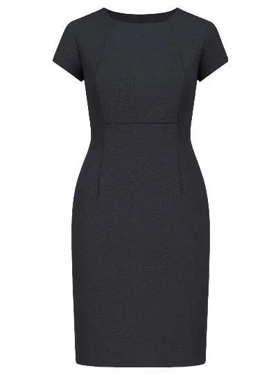 CONQUISTA Tailored Short Sleeve Sheath Dress - Blue