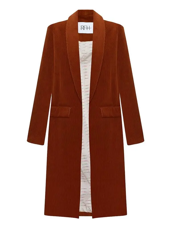 ROQAIA FASHION HOUSE Corduroy Blazer - Orange