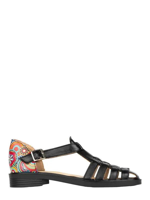 EMBASSY LONDON USA Sandy Fisherman Sandal - Black