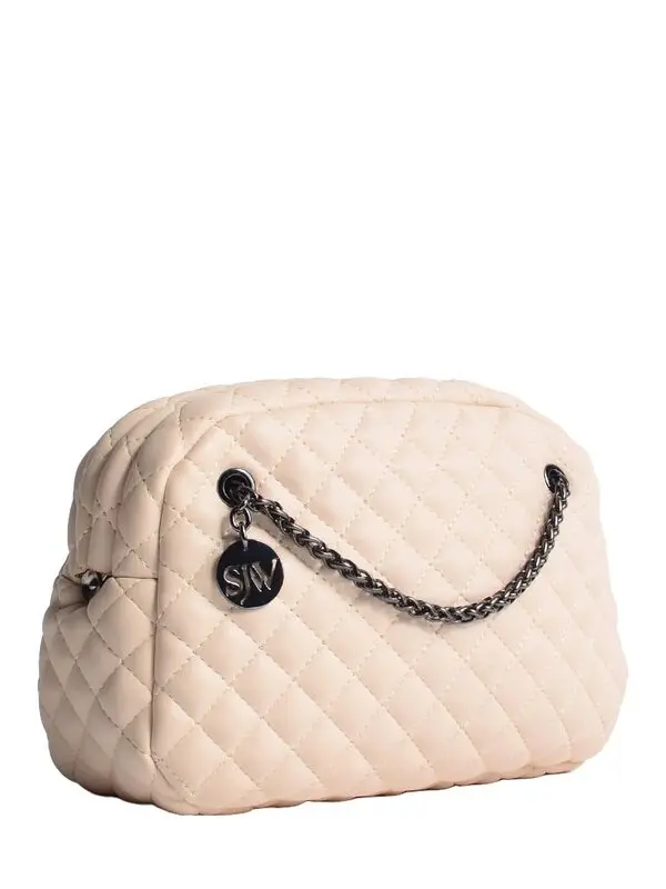 SJW BAGS LONDON Carlton Vegan Leather Quilted Handbag - Black