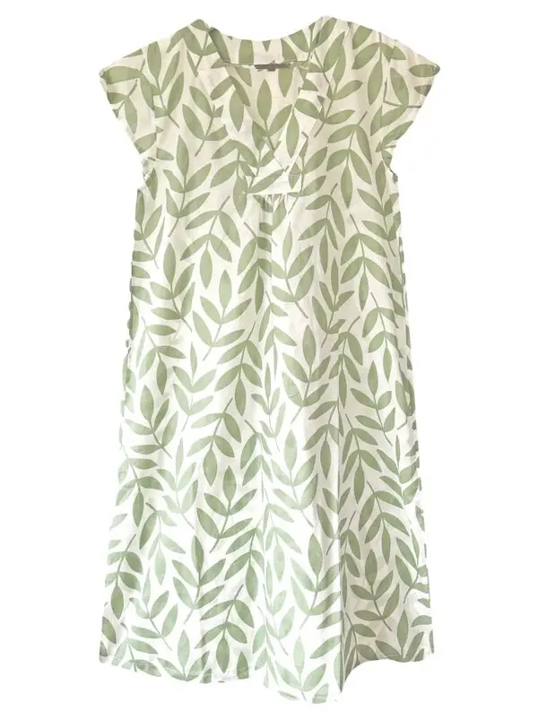 LIME TREE DESIGN Audrey Leaf Print Shift Dress - Green