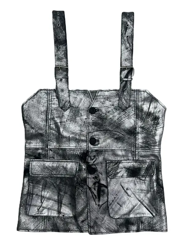 ZASTASTUDIO Sentinel Leather Vest - Silver