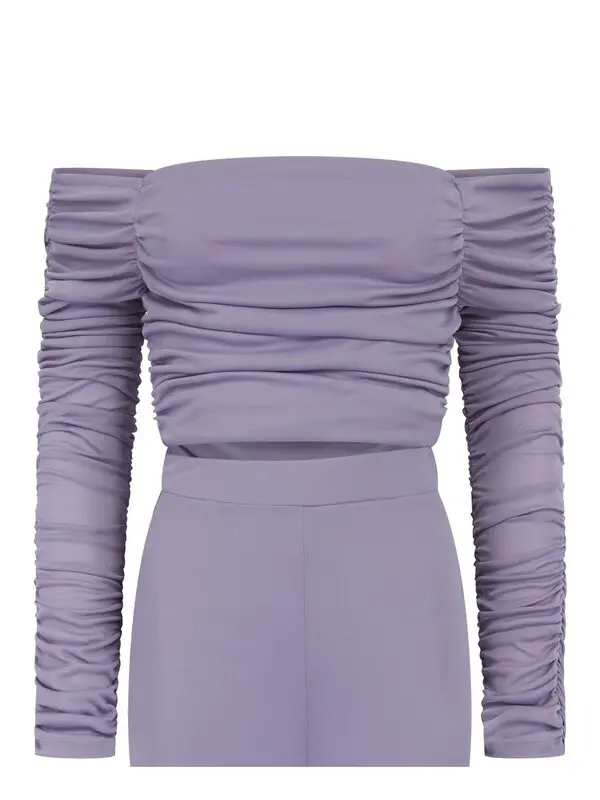 CELESTINE & MAE Vinca Off-the-shoulder Top - Purple