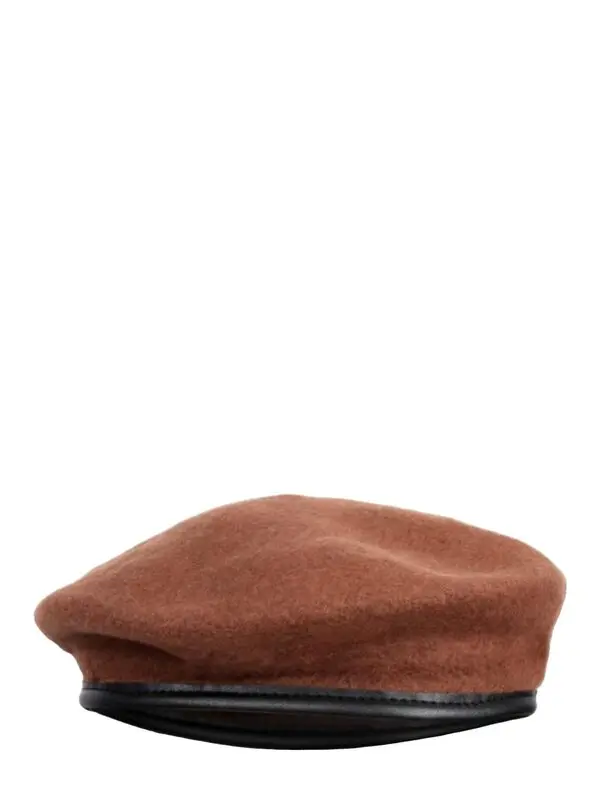DAVID WEJ Wool Beret - Brown