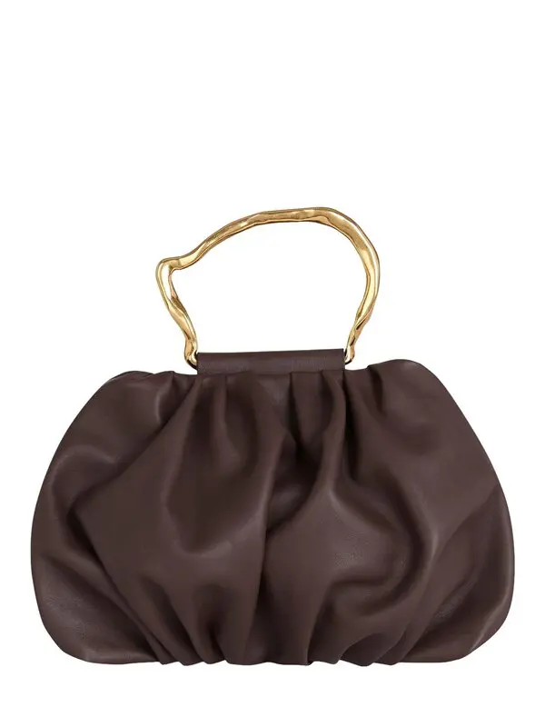 CARNEVALE Victoria Bag With Gold-plated Handle - Brown
