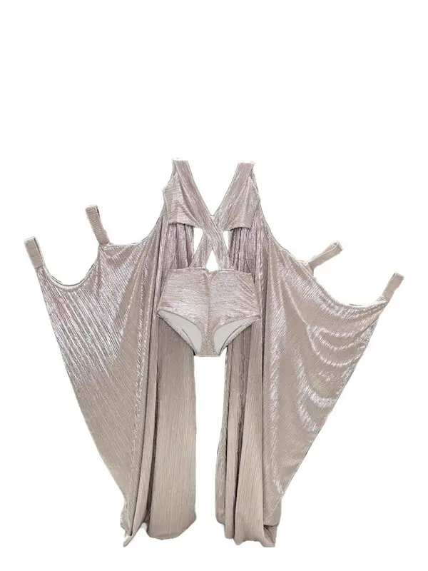 HARMONIA NY Lemuria Two Metallic Bodysuit With Wings - Silver