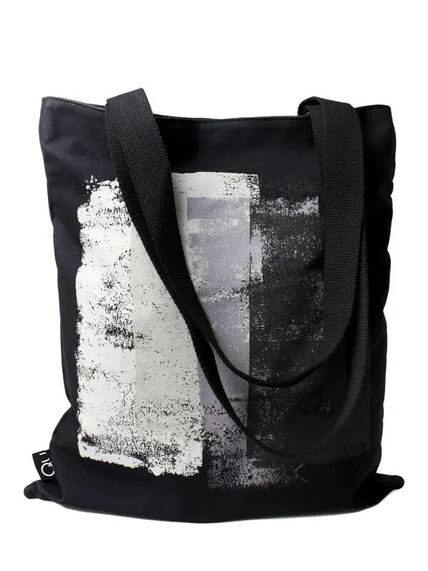 QU Canvas Printed Tote Bag - Black