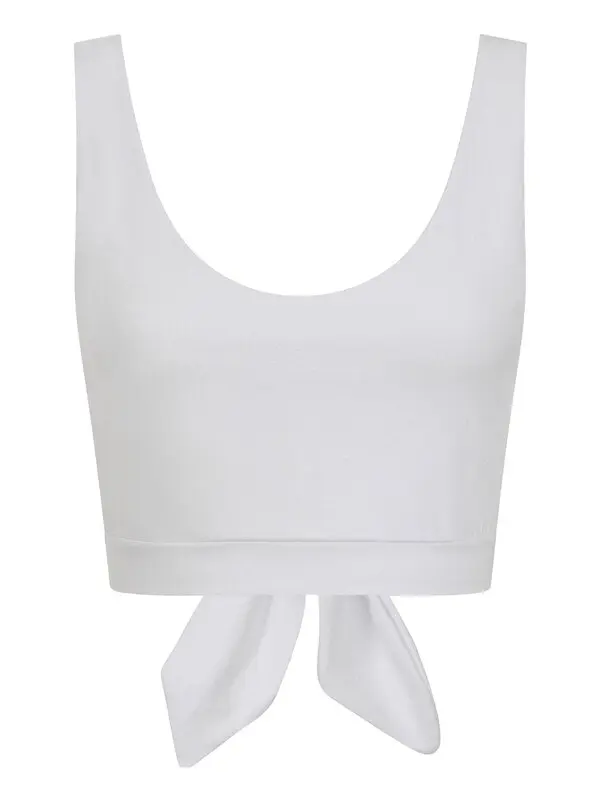 SOPHIE CAMERON DAVIES Floral Lace-back Crop Top - White