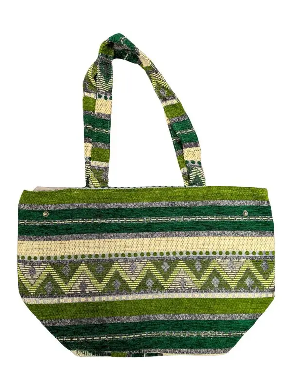 BERBER LEATHER Nador Small Expandable Fabric Tote - Green