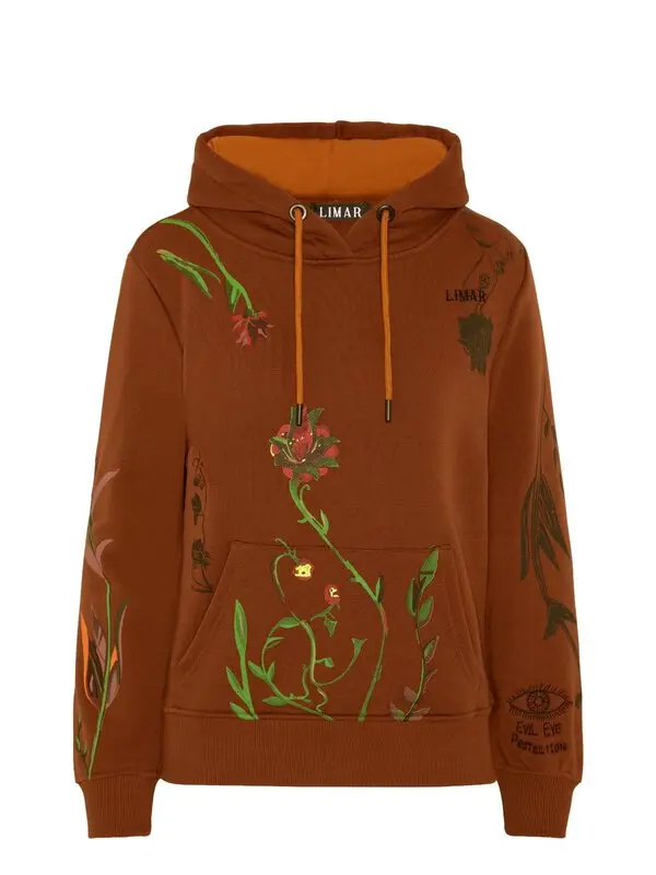 LIMAR Floral Cotton Hoodie - Brown/green