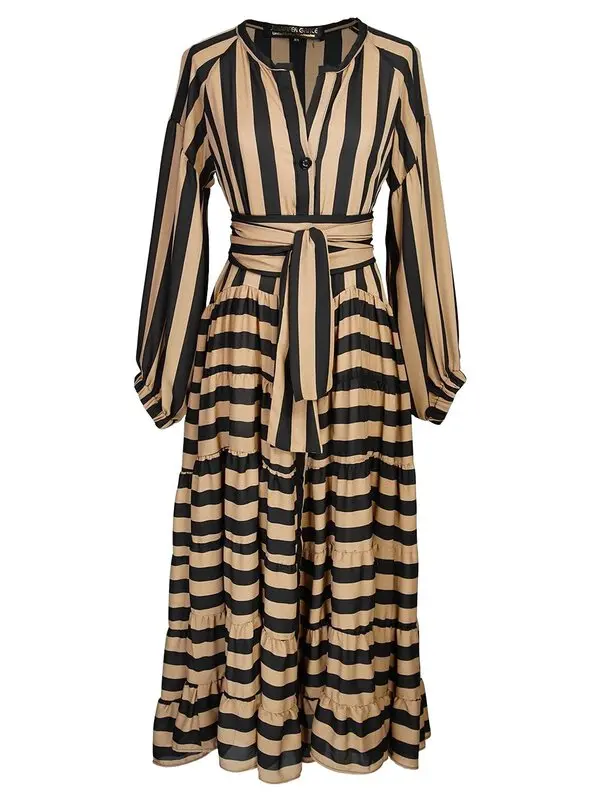 JENNAFER GRACE Zapotec Lulu Maxi Dress - Black/brown