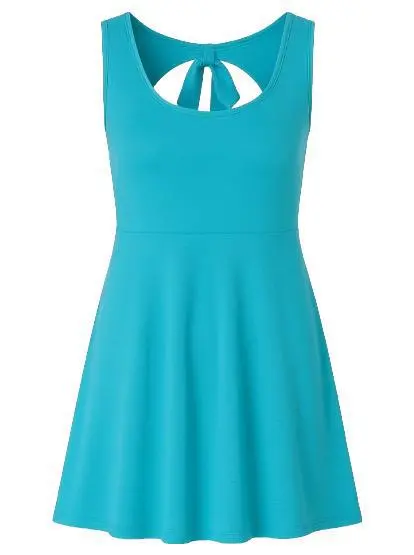CONQUISTA Bow Detail Skater Dress - Blue