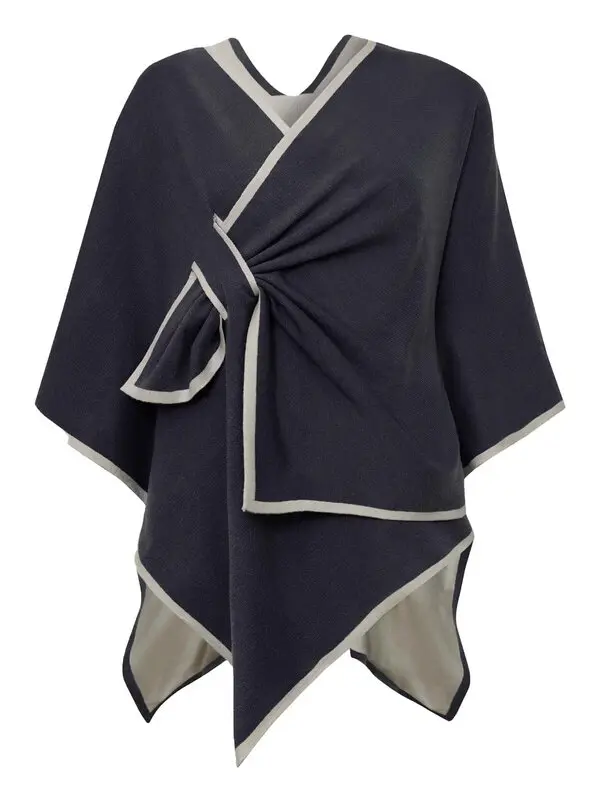 JAMES LAKELAND Front Knot Poncho - Blue