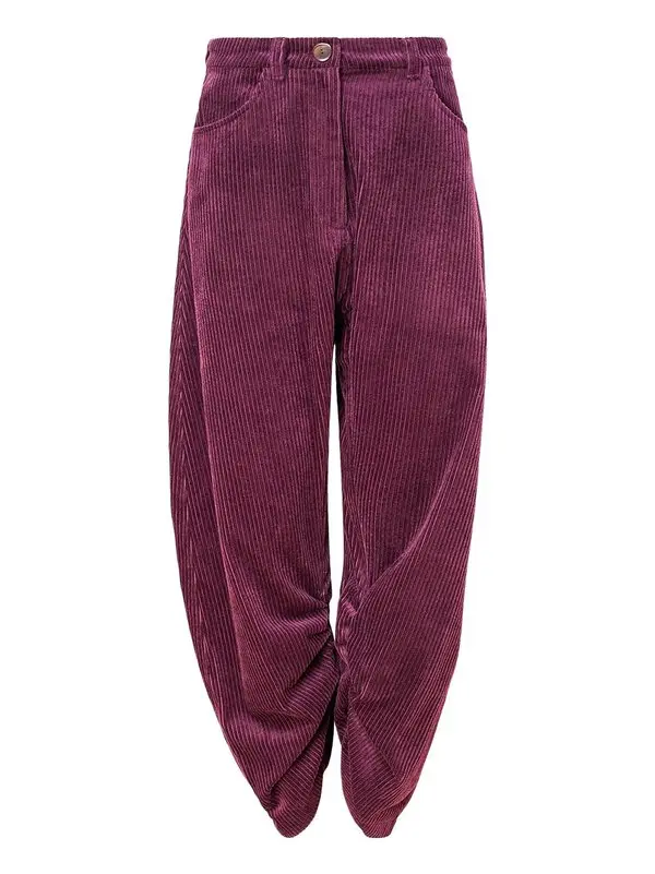 MANDRAGORA Loose Cut Corduroy Trousers - Pink