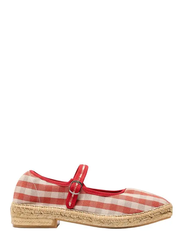 NAGUISA Laxe Check Espadrille - Red