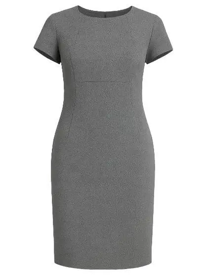 CONQUISTA Tailored Stretch Sheath Dress - Grey